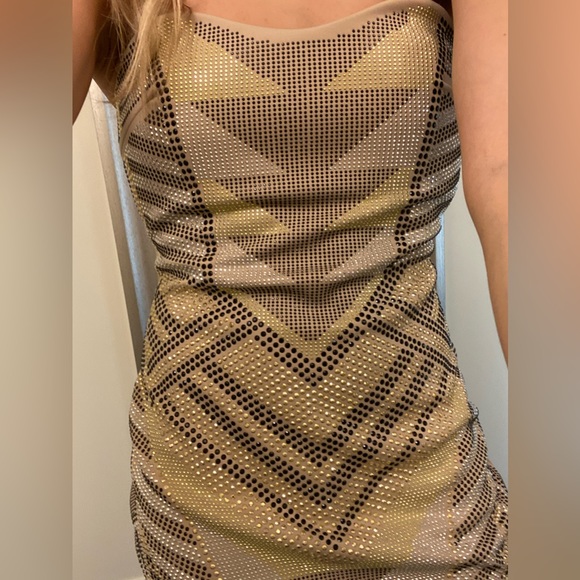 Dresses | Bejeweled Geometric Bodycon Mini Dress | Poshmark
